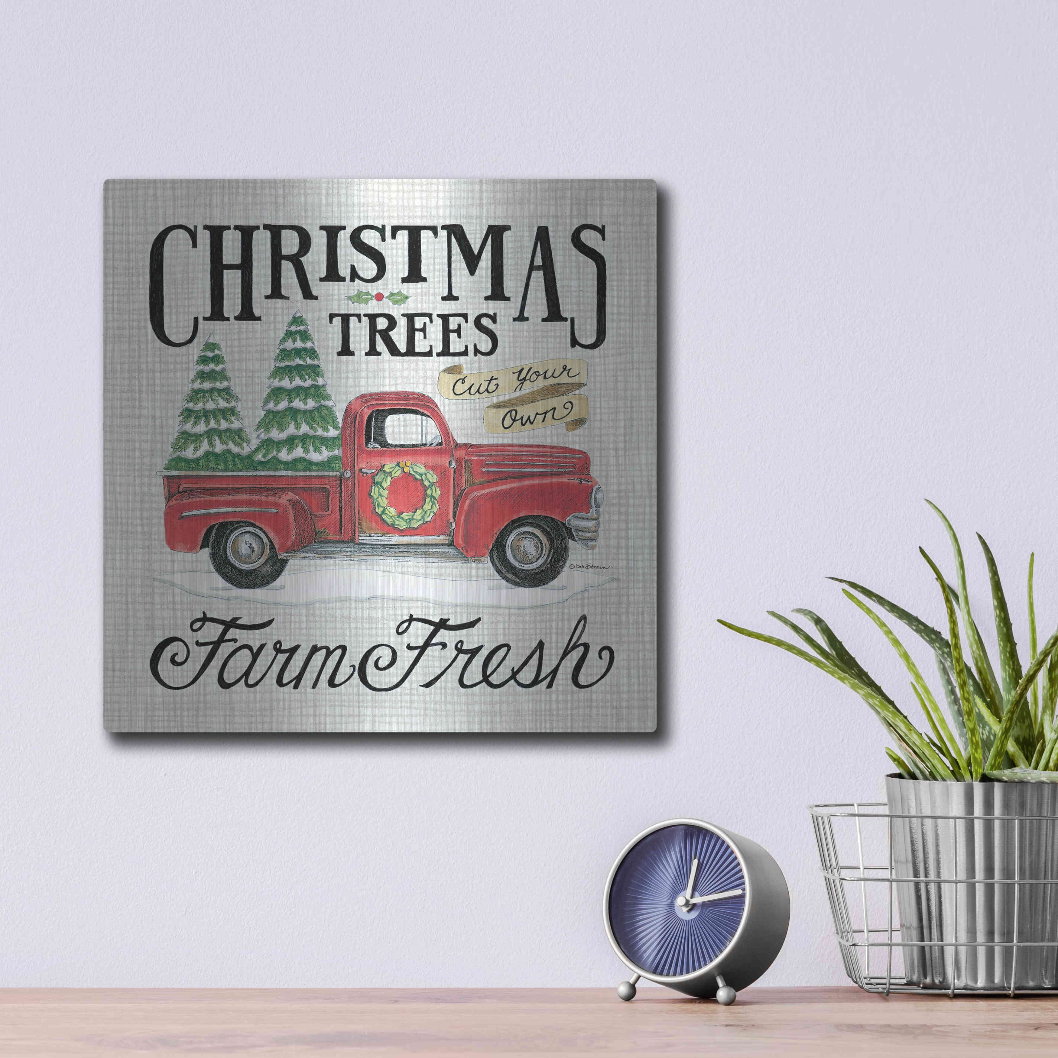 The Holiday Aisle® Christmas Trees' by Deb Strain, Metal Wall Art | Wayfair