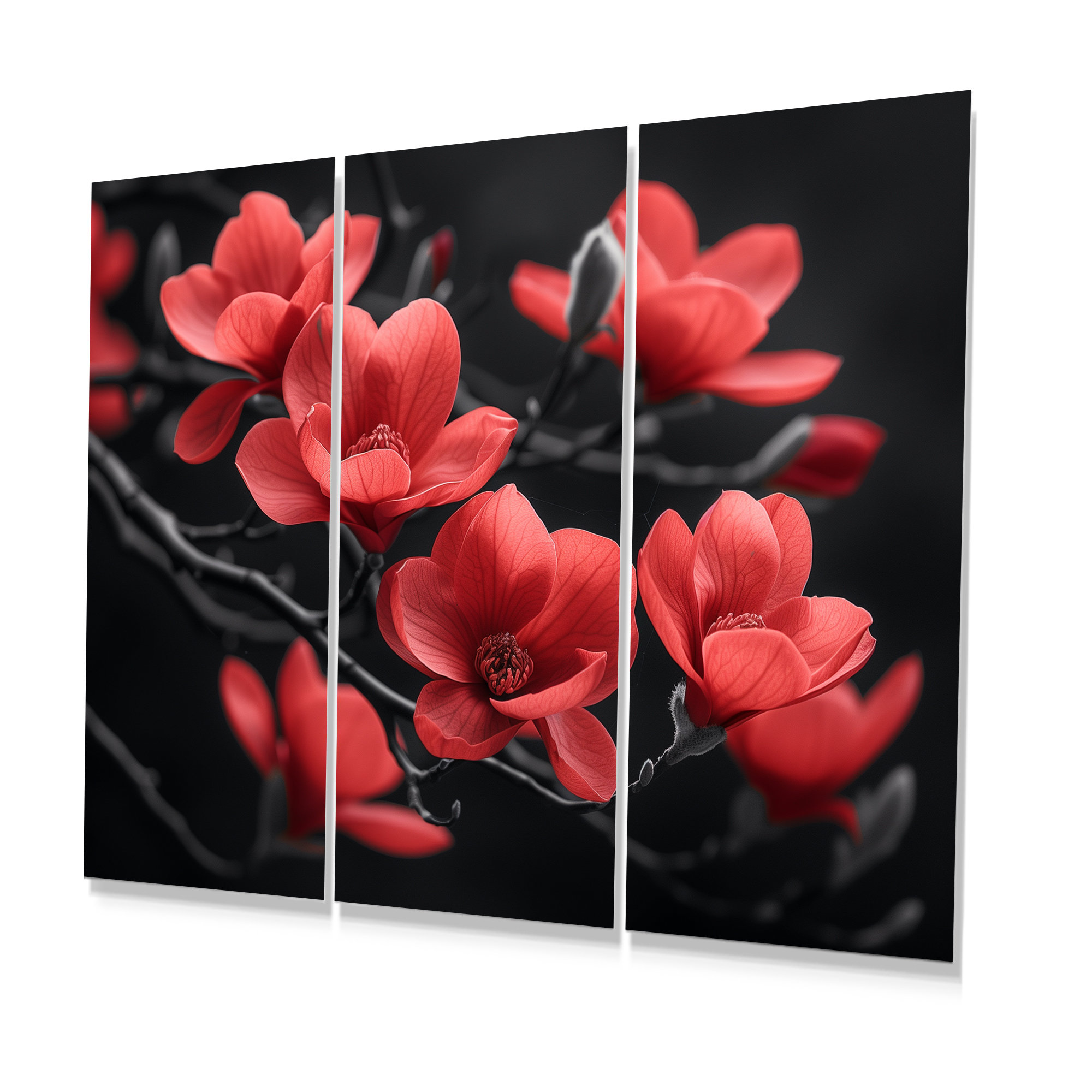 Latitude Run® Red Black Garden Glamour Magnolias Photo II - Magnolias ...