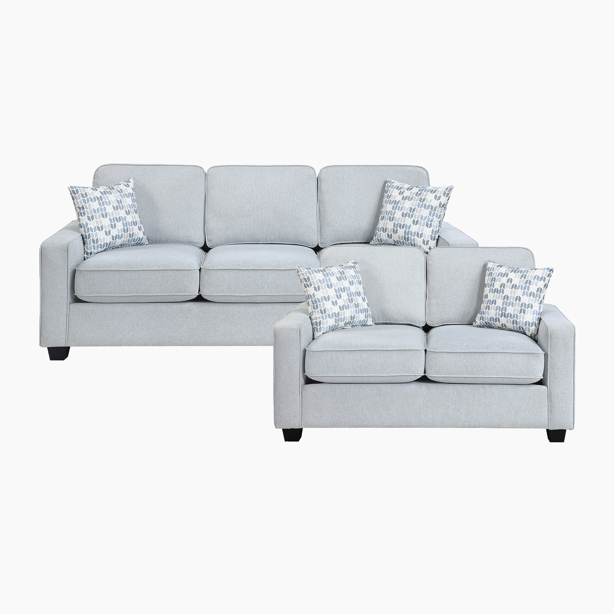 Ebern Designs Pallesen Square Arms Textured 2-Piece Living Room Set ...