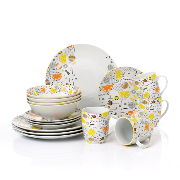 Latitude Run® Fruits 16 Piece Dinnerware Set, Service for 4 | Wayfair