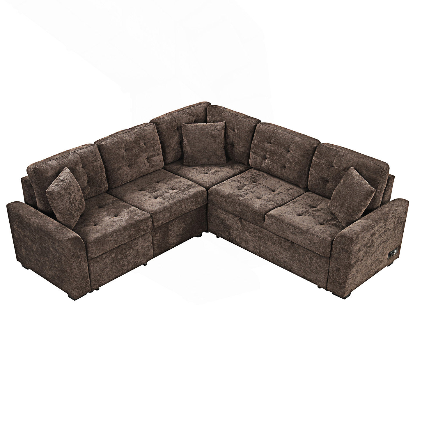 Latitude Run® L-Shape Sofa Bed, Pull-Out Sleeper Sofa With Wheels | Wayfair