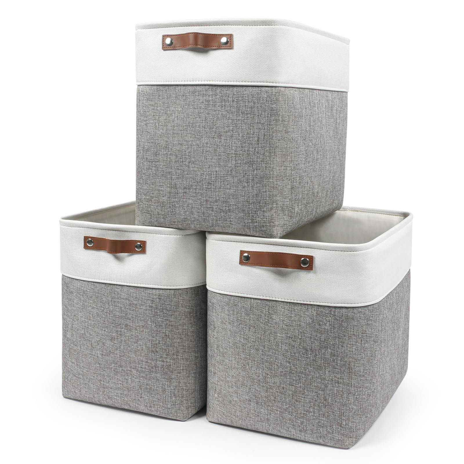 Latitude Run® Large Fabric Storage Baskets | 50L Storage Bins ...