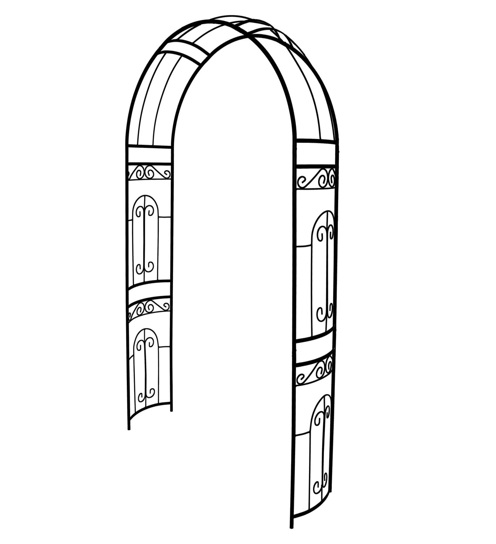 IFBECT Wedding Arch Garden Arbor Curved Metal Iron Garden Trellis | Wayfair