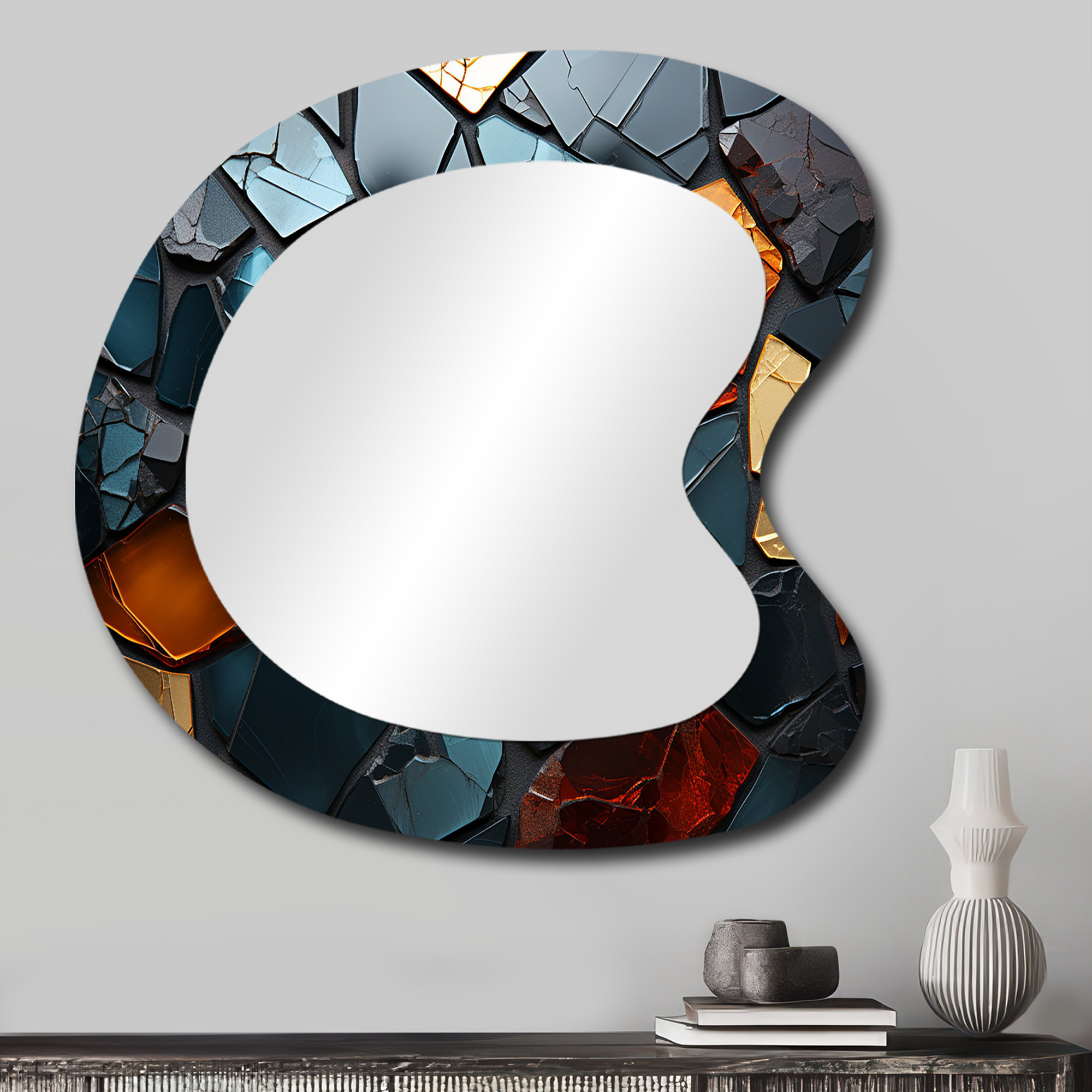Ivy Bronx Cubic Mosaic Marble Tiles V - Abstract Marble Asymmetrical ...