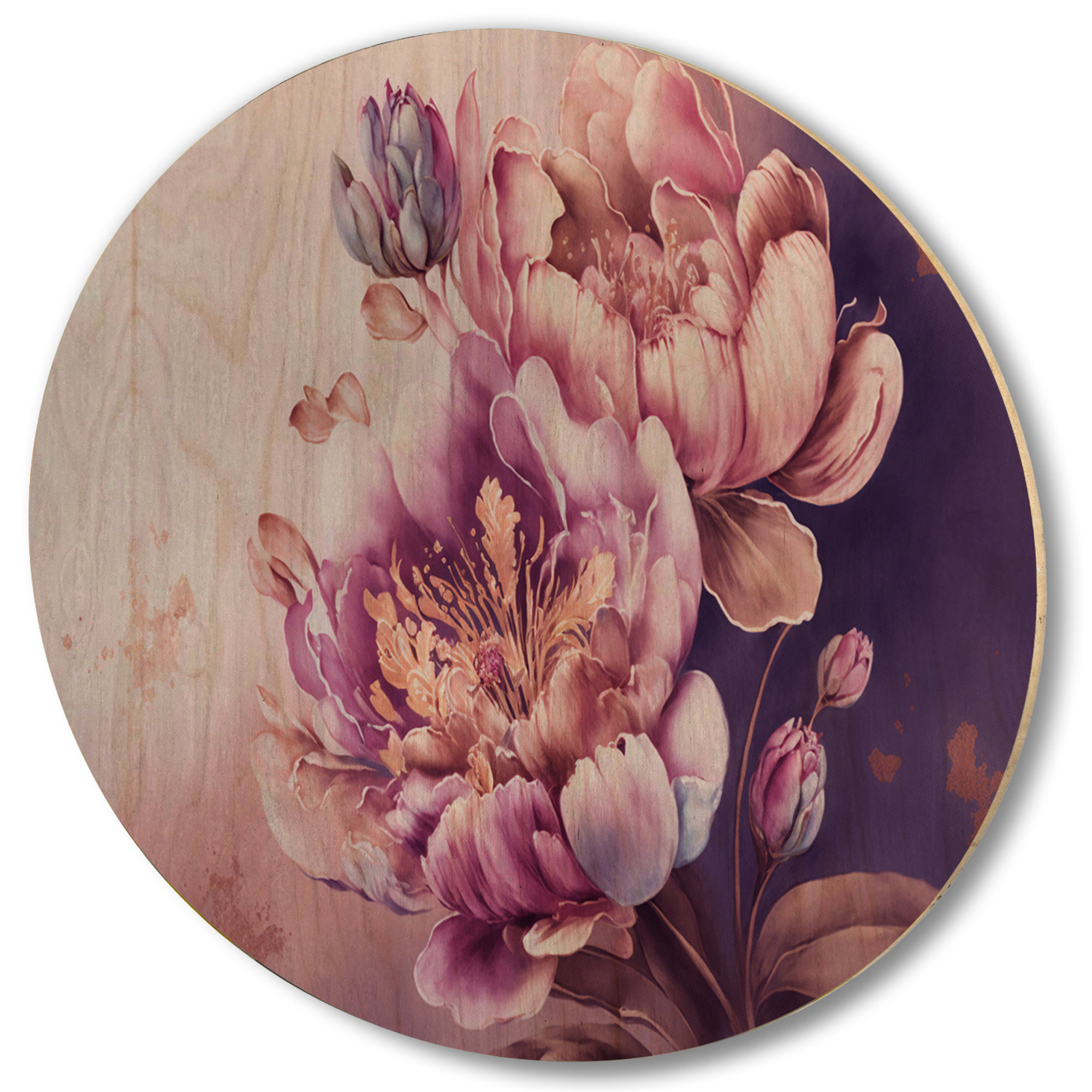 Wildon Home® Pink And Gold Peruvian Lily II - Traditional Pink Wood ...