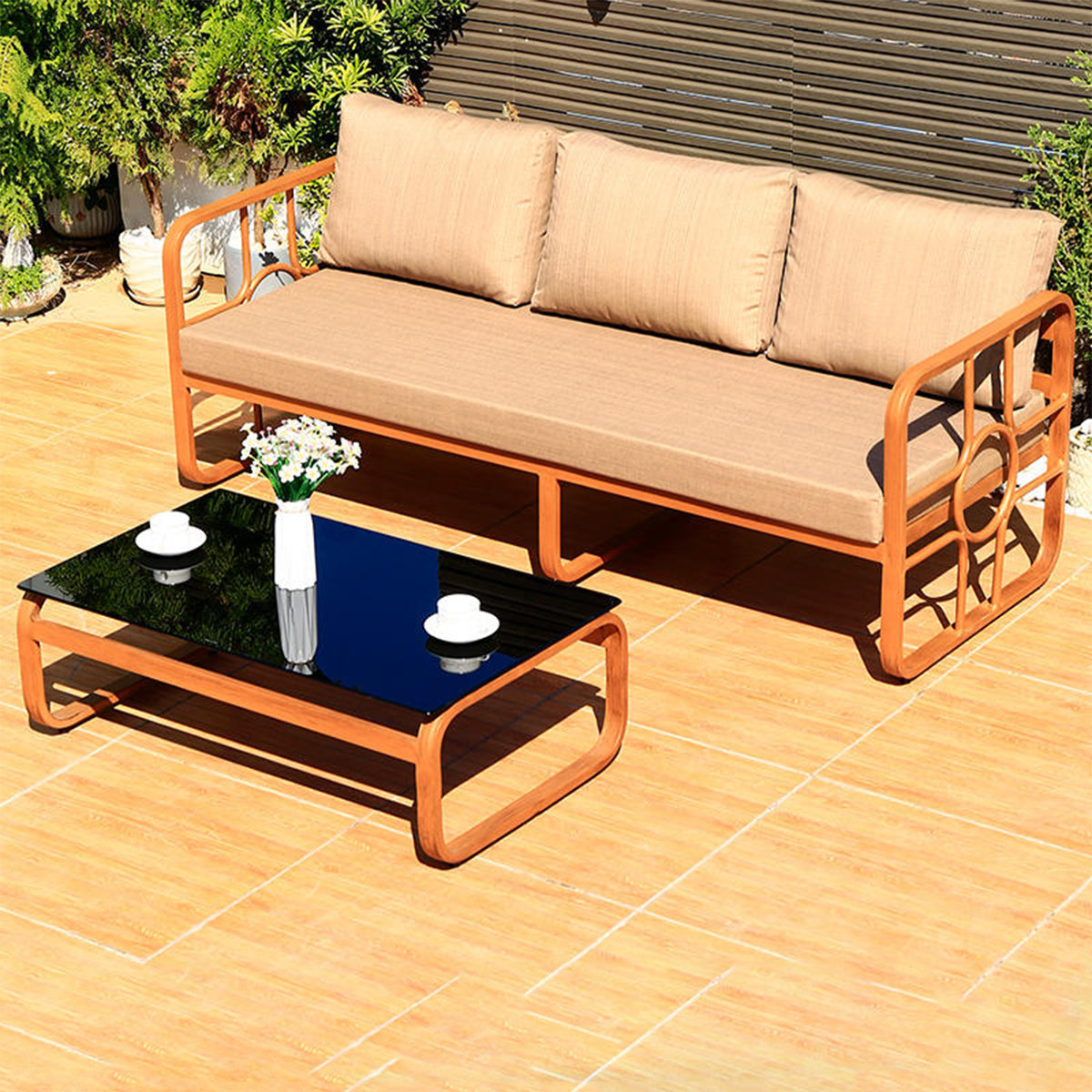 Elegant Home Furnishings.s Outdoor sofa new Chinese imitation wood ...