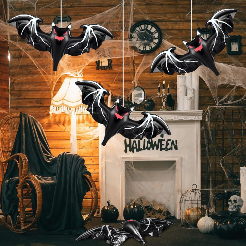 Ebern Designs 8 Pack 25 Inch Halloween Inflatable Bats - Large Black ...
