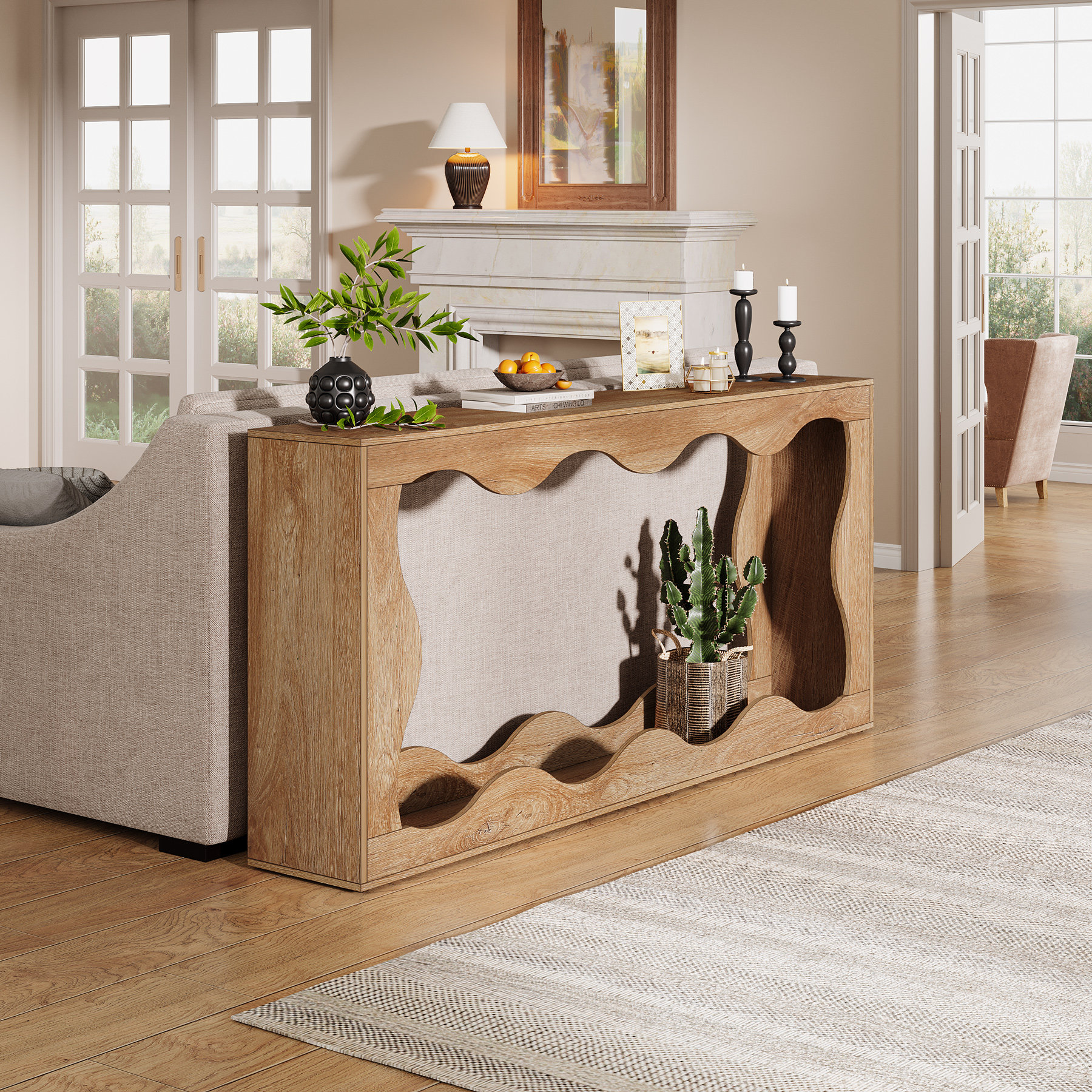 Millwood Pines 63-Inch Scalloped Console Table & Reviews | Wayfair