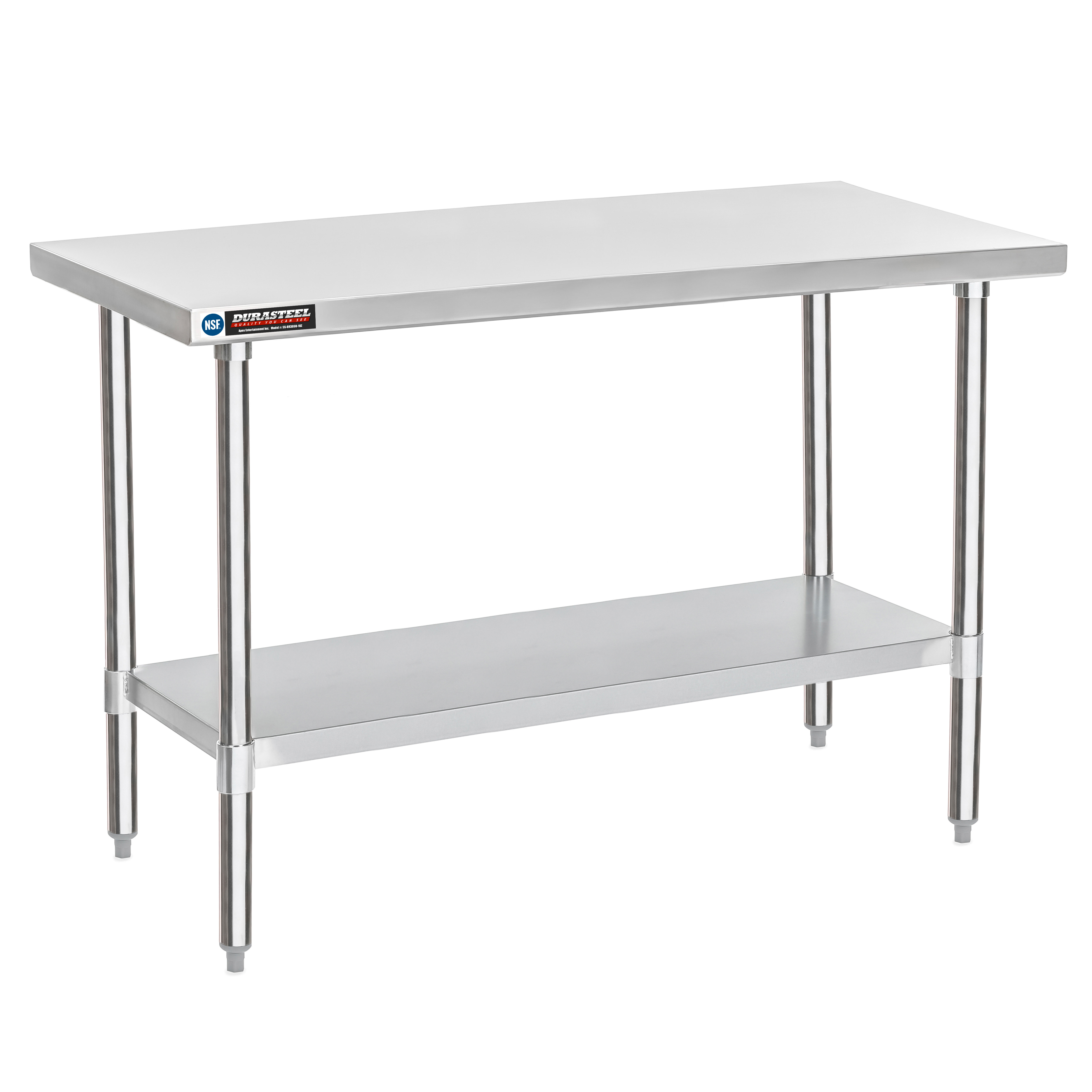 DuraSteel 30 x 60 Inch Commercial Stainless Steel Workbench Table with ...