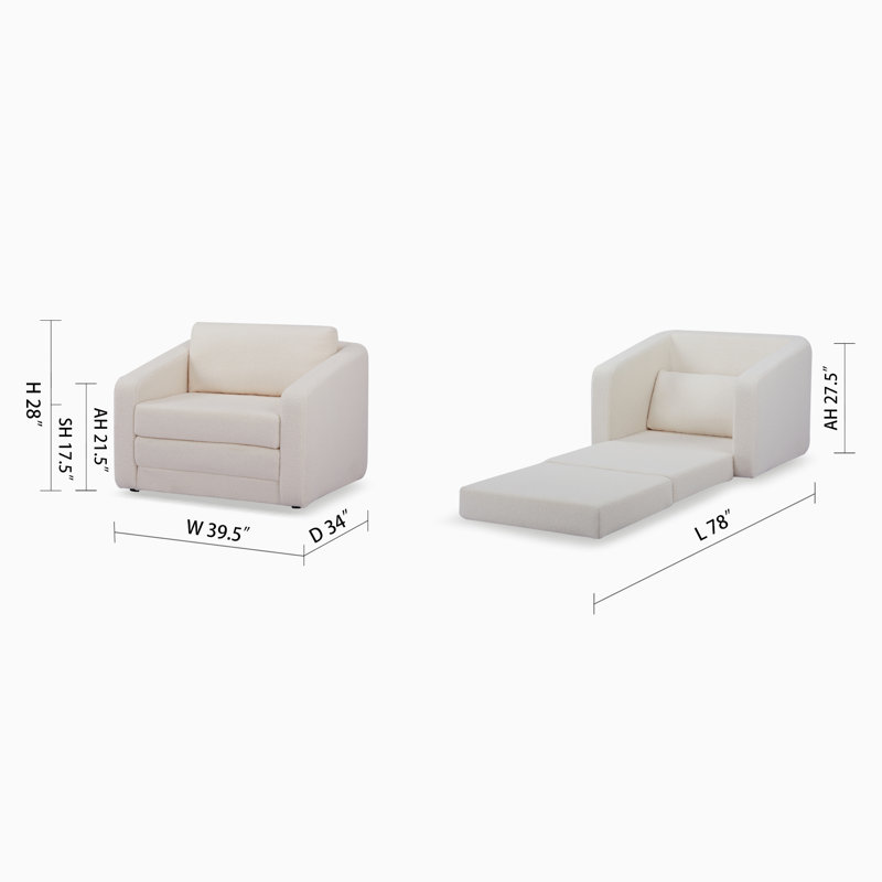 Ebern Designs Aidan 39'' Wide Convertible Chair | Wayfair