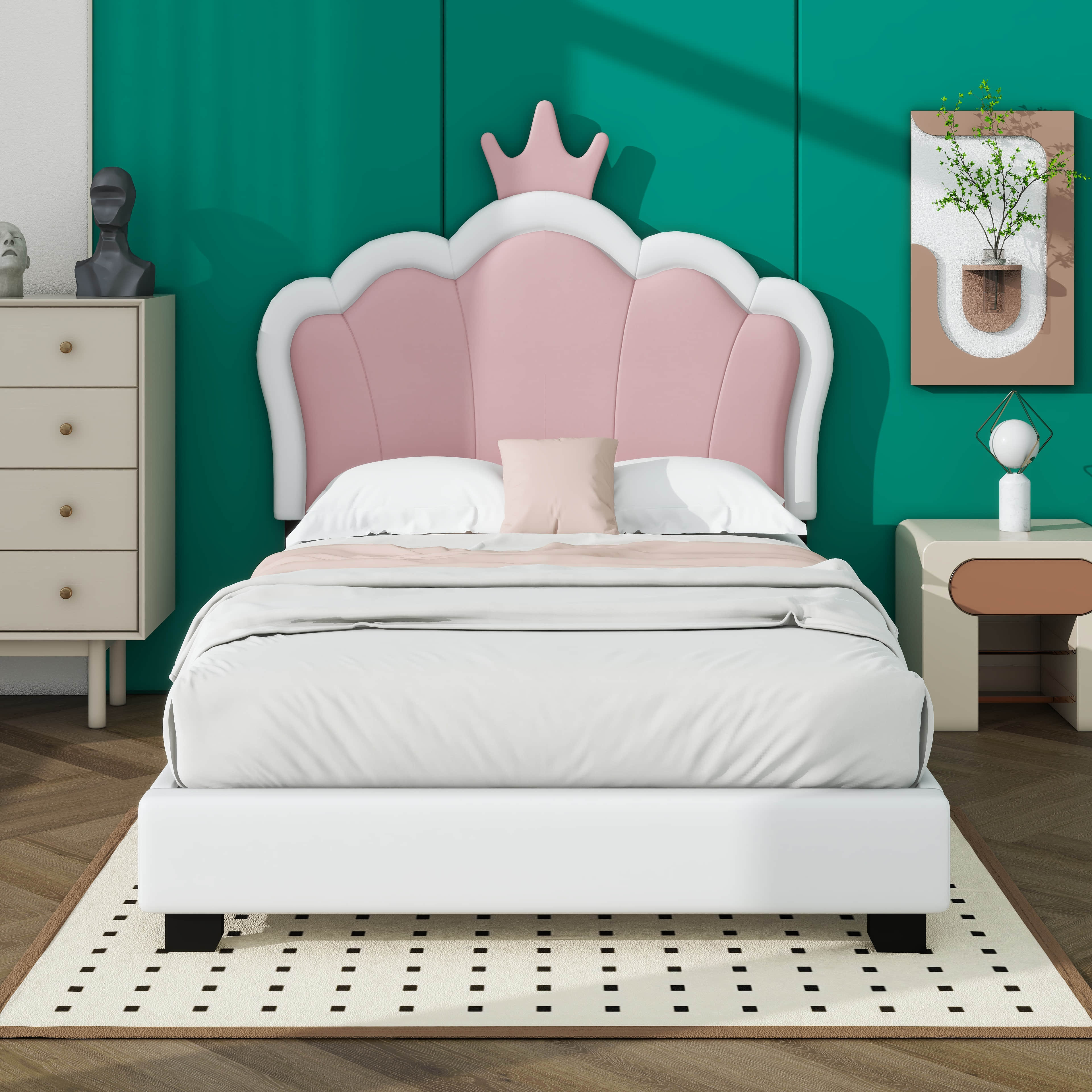 House of Hampton® Makeitha Princess Bed Frame With Crown Shaped ...