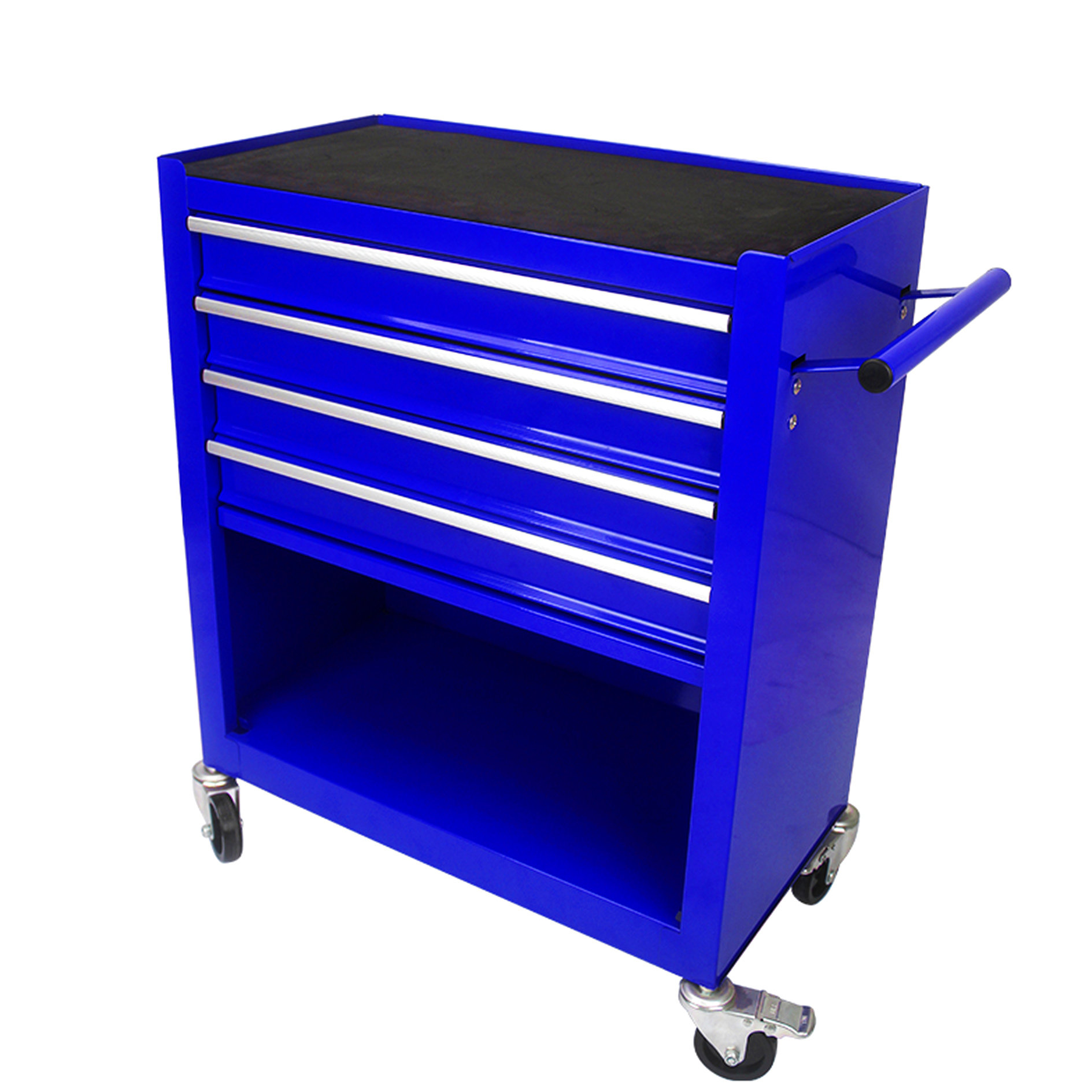 Ebern Designs Black 4 Drawers Wheeled Tool Cart, Robust Steel Structure ...