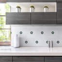 Merola Tile Metro Ion 1" Hex Emerald Single Flower White 10-1/4" x 11-7 ...