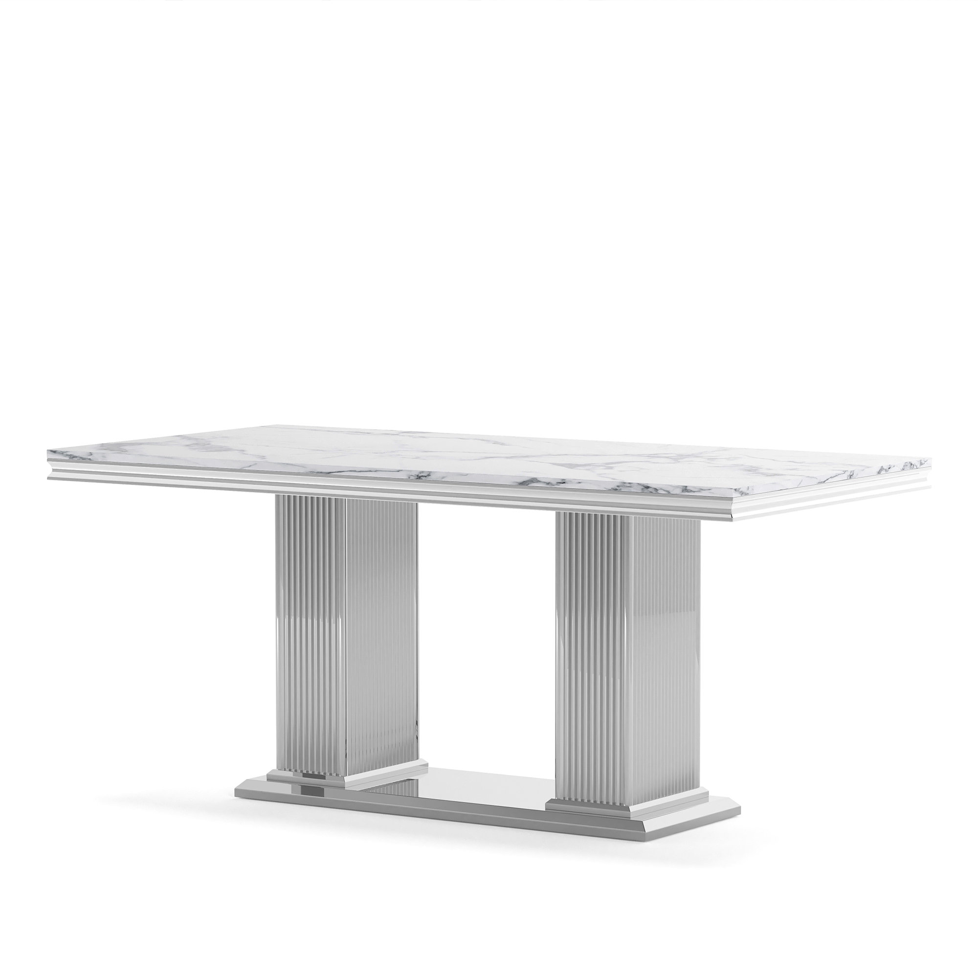 Everly Quinn Marble Printed Rectangular Dining Table | Wayfair