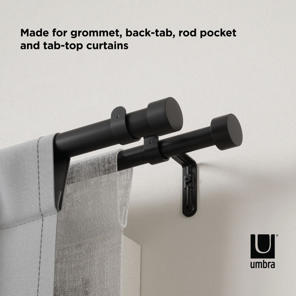 Umbra Cappa Drapery Solutions Adjustable Double Curtain Rod & Reviews ...