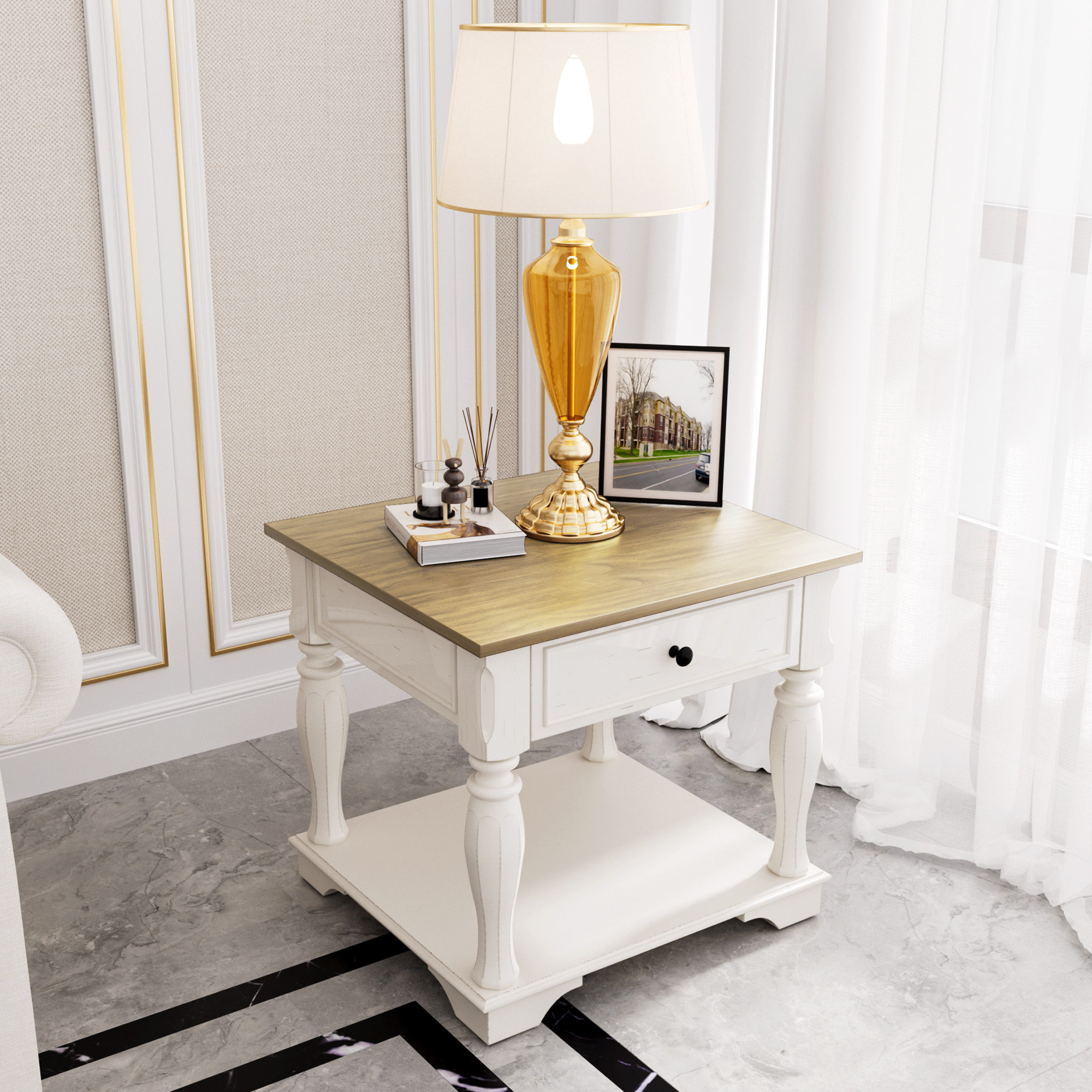 August Grove® Classic Style Solid Wood End Table | Wayfair
