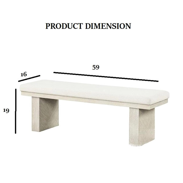 Hokku Designs 1Pc Bench With Plinth Base, English , Modern Aesthetic ...