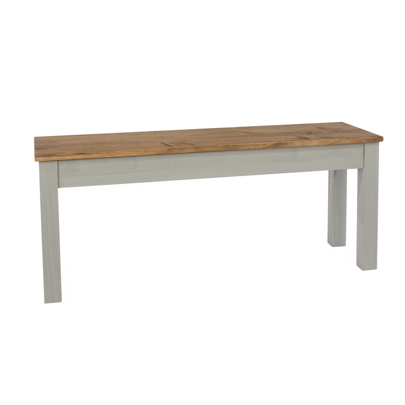 Lark Manor Lucian large Wood Bench, grey and antique wax finish ...