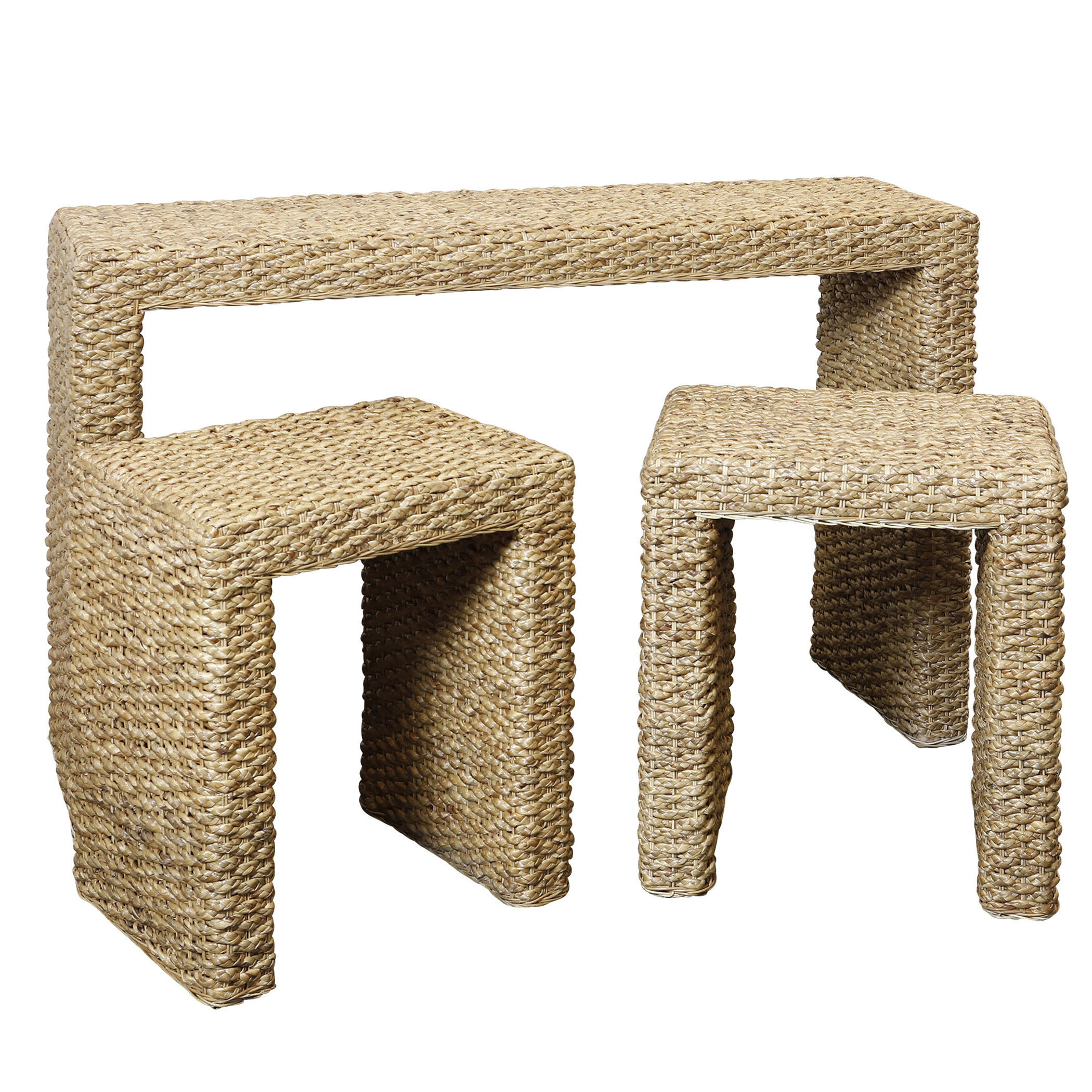 Bay Isle Home™ Nowak - Waterfall Console Table & Two Accent Tables ...