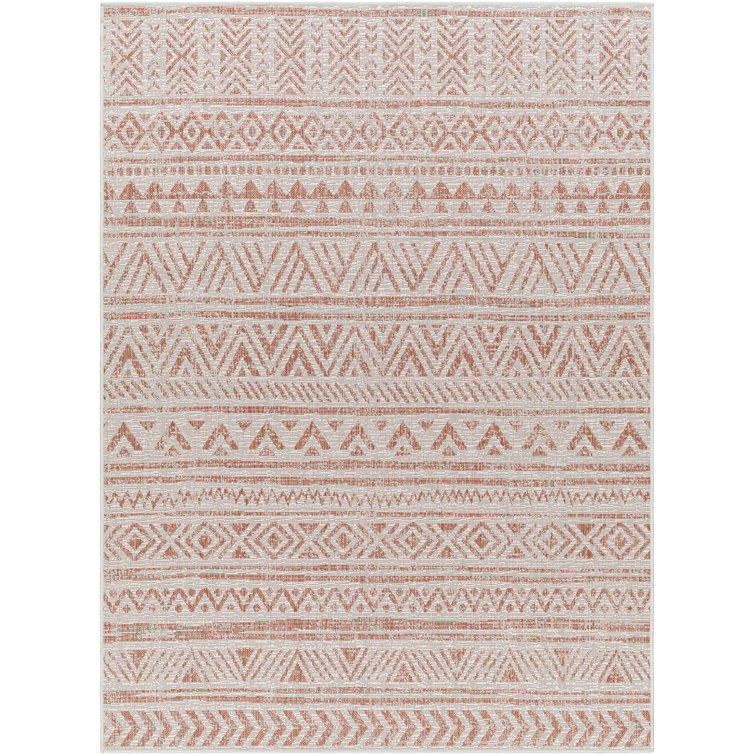 Natur Pur Outdoor Boho Rug Pink/Ivory | Wayfair.co.uk