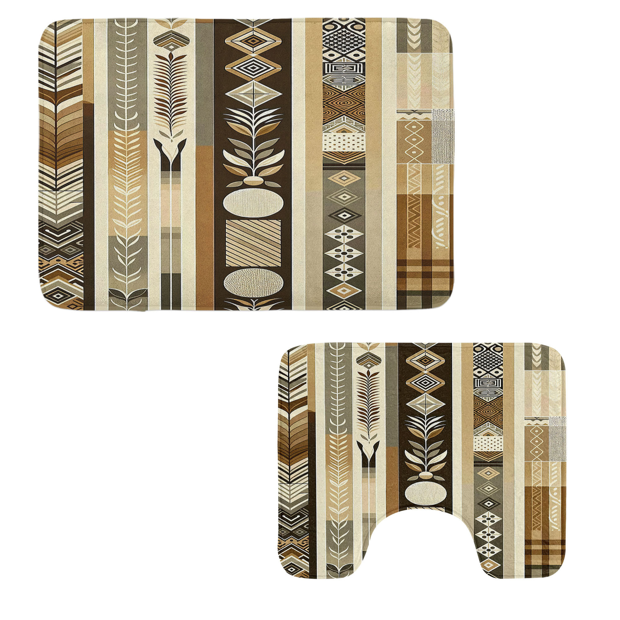 East Urban Home Southwestern Bathroom Rug Set 2 Pieces Rectangle ...