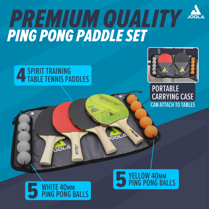 Joola USA Joola Family Premium Table Tennis Set - 4 Ping Pong Paddles ...
