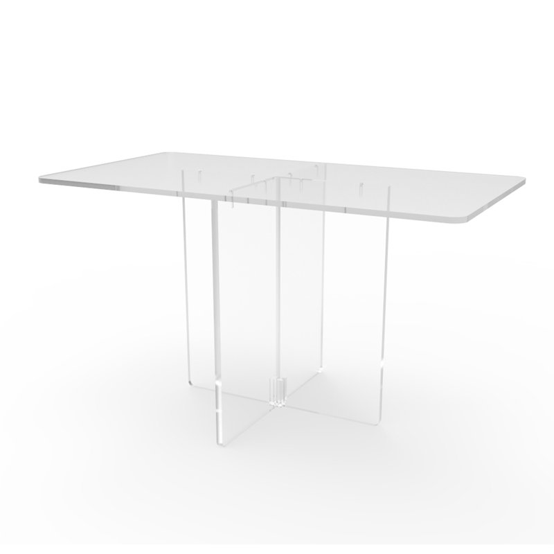 Orren Ellis 42"L x 24"W x 31"H Clear Acrylic Plexiglass Table Breakfast ...
