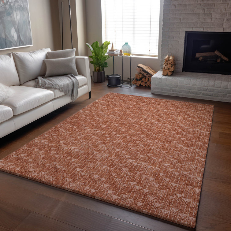 Wade Logan® Premium Machine Washable Cerrito AMF514 Terracotta Rug ...