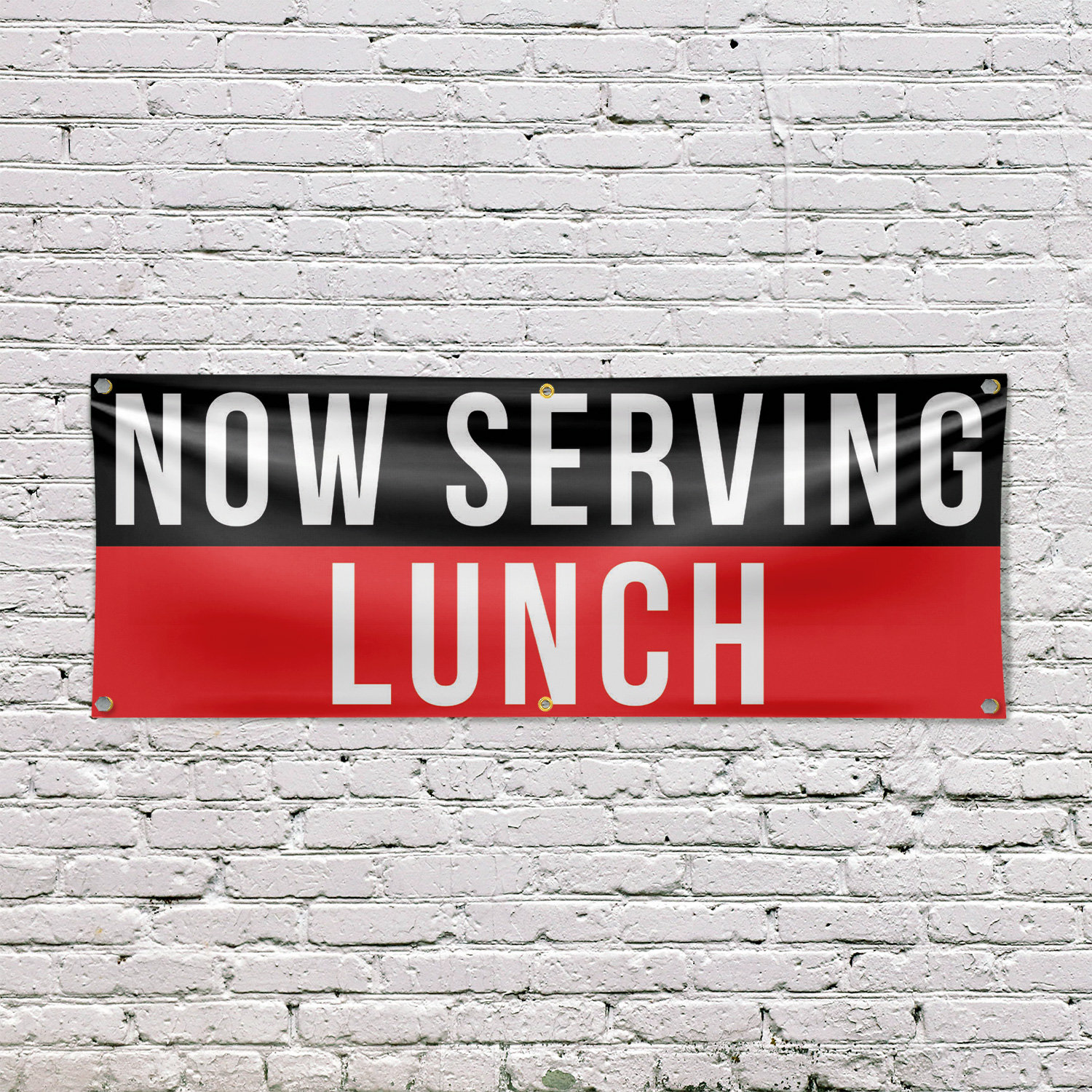 SignMission Now Serving Lunch Banner Sign 24 Inch x 72 Inch | Wayfair