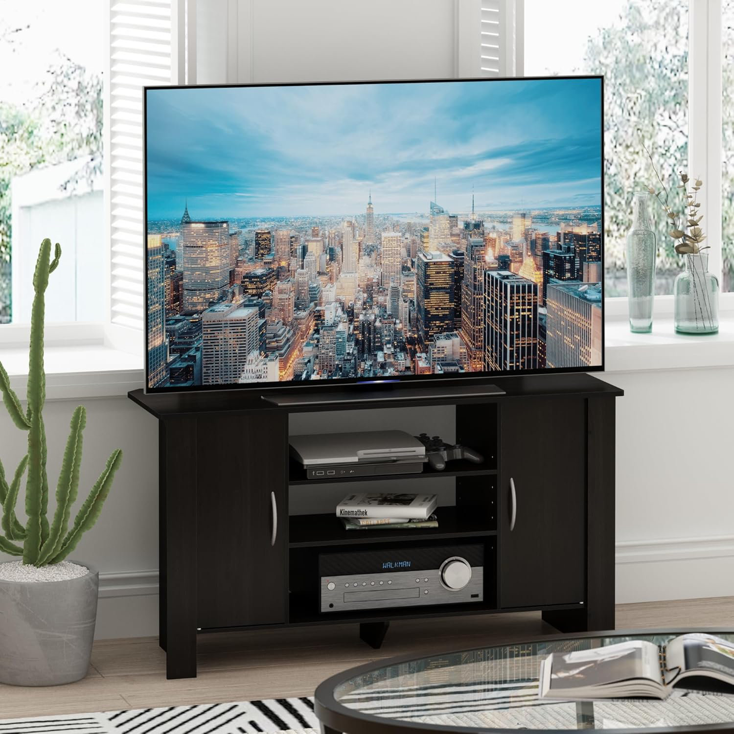 Ebern Designs Econ TV Stand Entertainment Centre, Espresso - Wayfair Canada