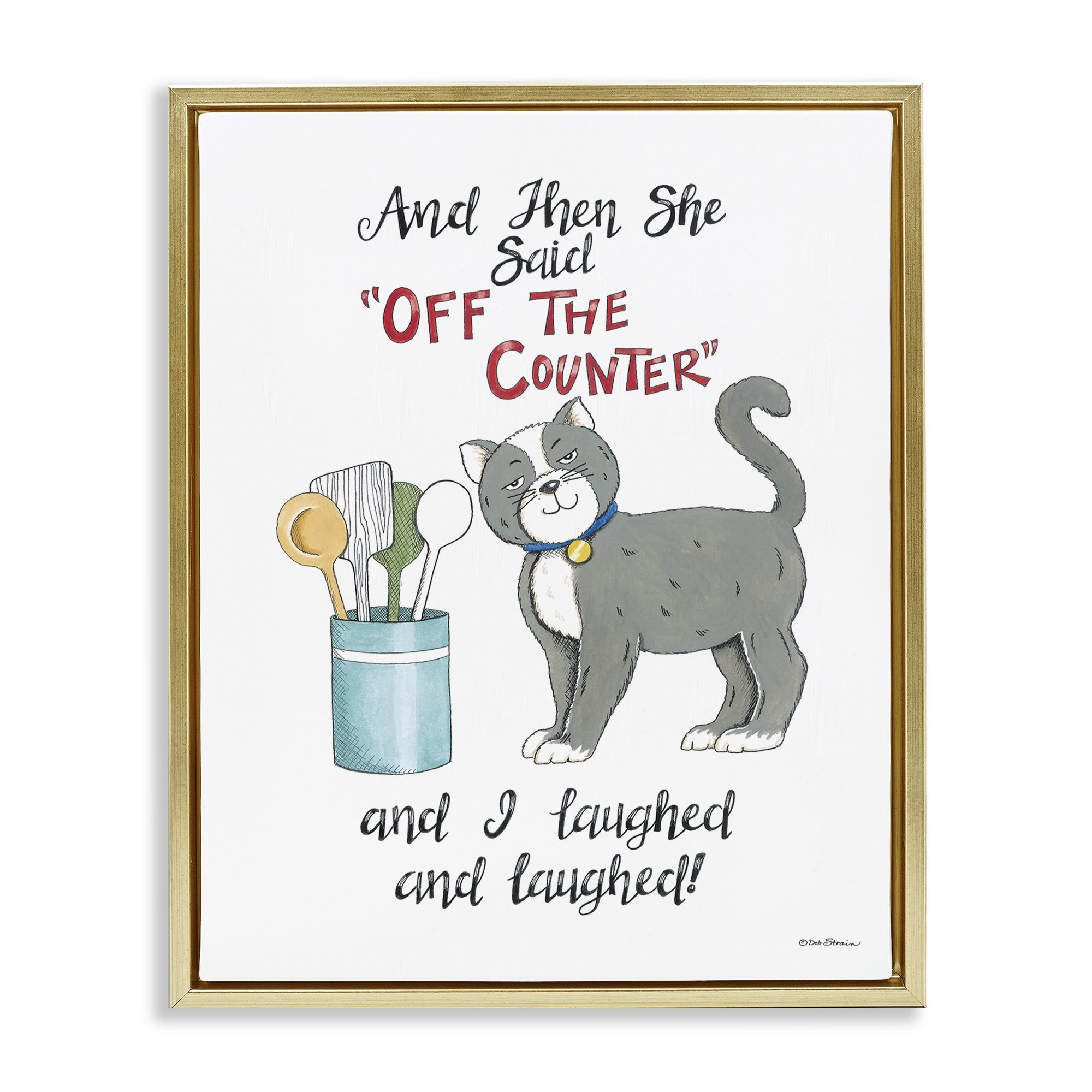 Latitude Run® Sassy Cat Humor Saying Floater Canvas Wall Art by Deb ...