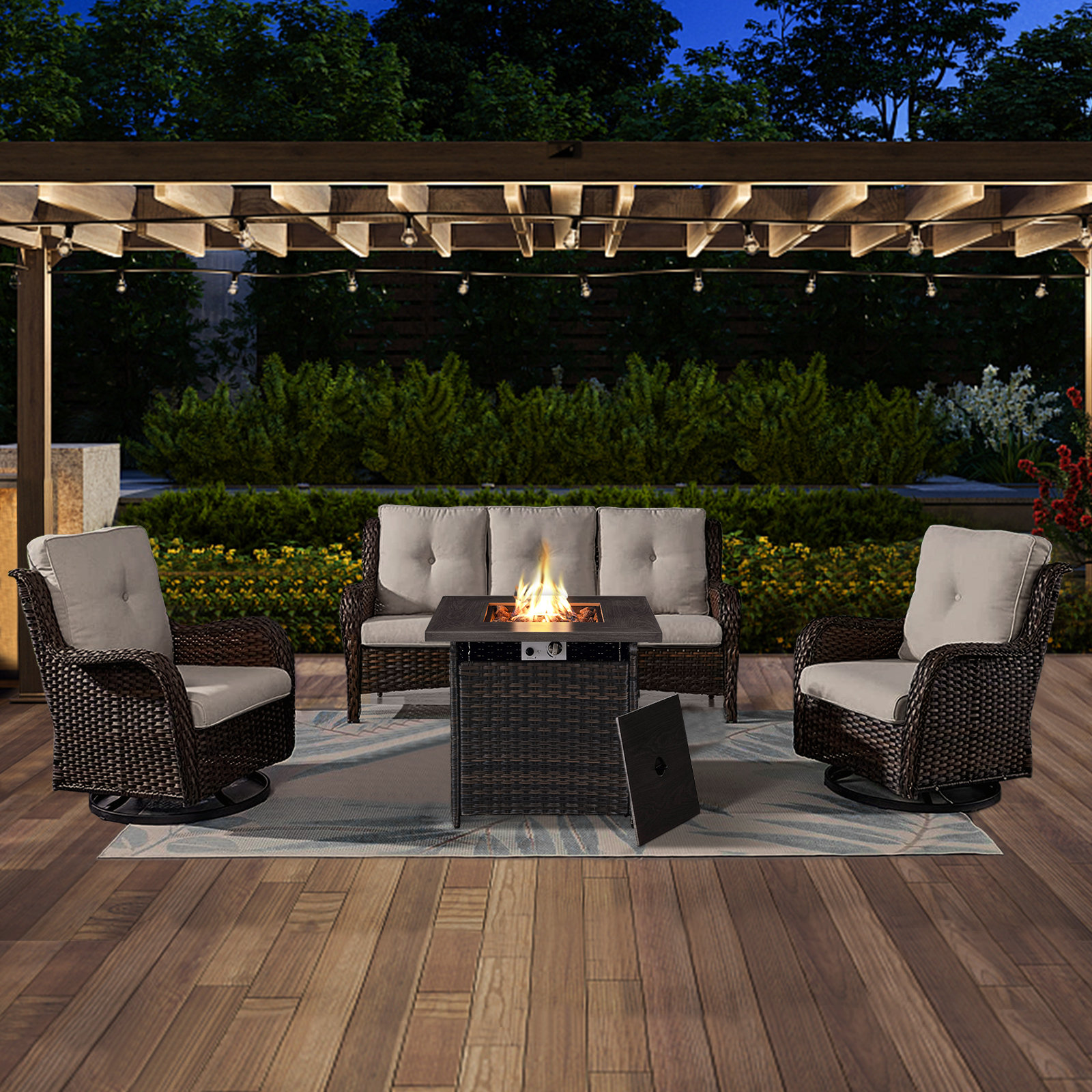 Red Barrel Studio® Schutt 5 - Person Outdoor Seating Group with ...