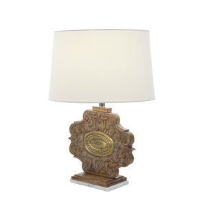 Bloomsbury Market Pankow Hand-carved Wood and Marble Table Lamp with ...