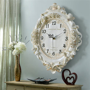 Ophelia & Co. European Angel Wall Clock, Resin Art Decorative Timepiece ...