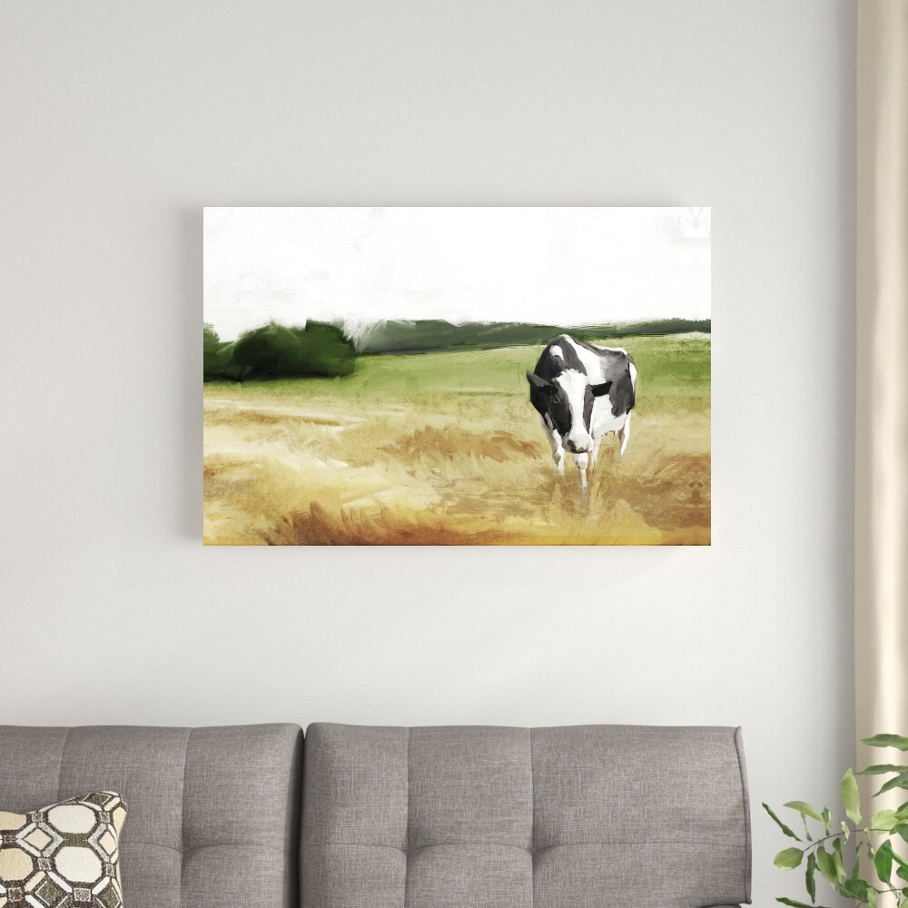 August Grove Cow Field - Wrapped Canvas Painting Print - Wayfair Canada