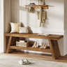 Millwood Pines 2-tier Solid Wood Entryway Bench, Indoor Shoe Bench ...