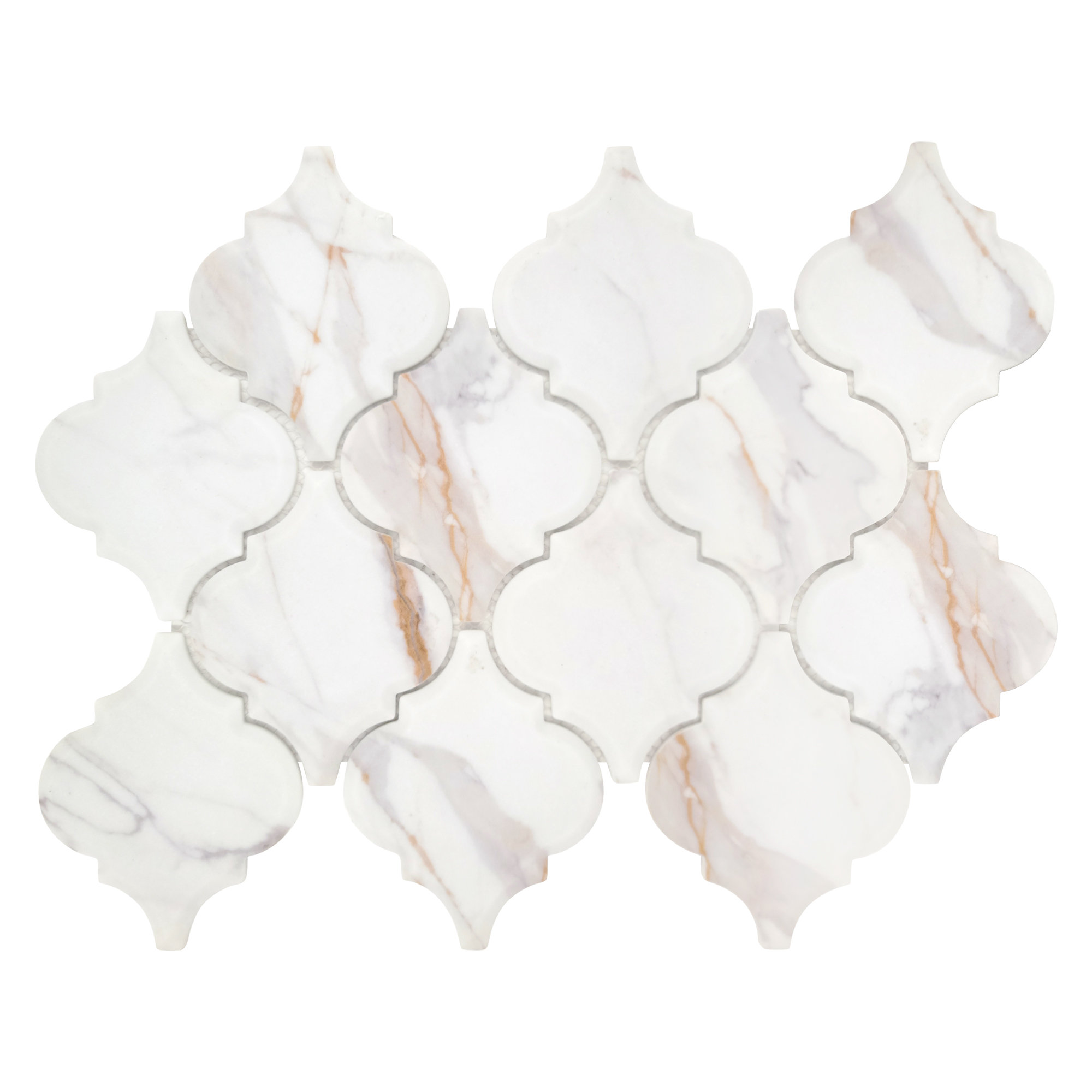 Sunwings 12" x 9" Arabesque Marble Look Mosaic Floor & Wall Tile ...