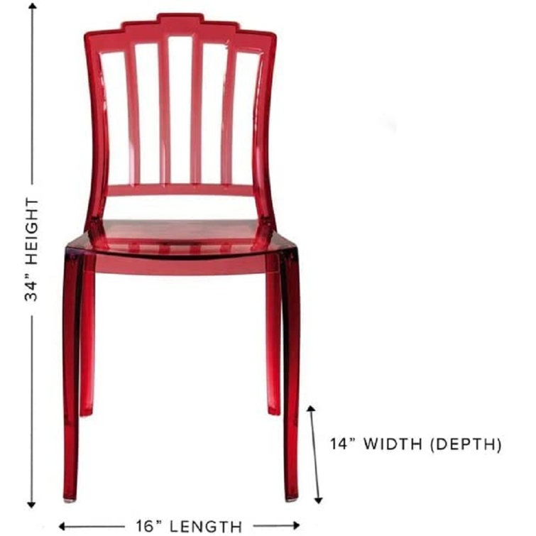 Ivy Bronx Cristal Deco Ghost Style Vanity Chair with Transparent Look ...