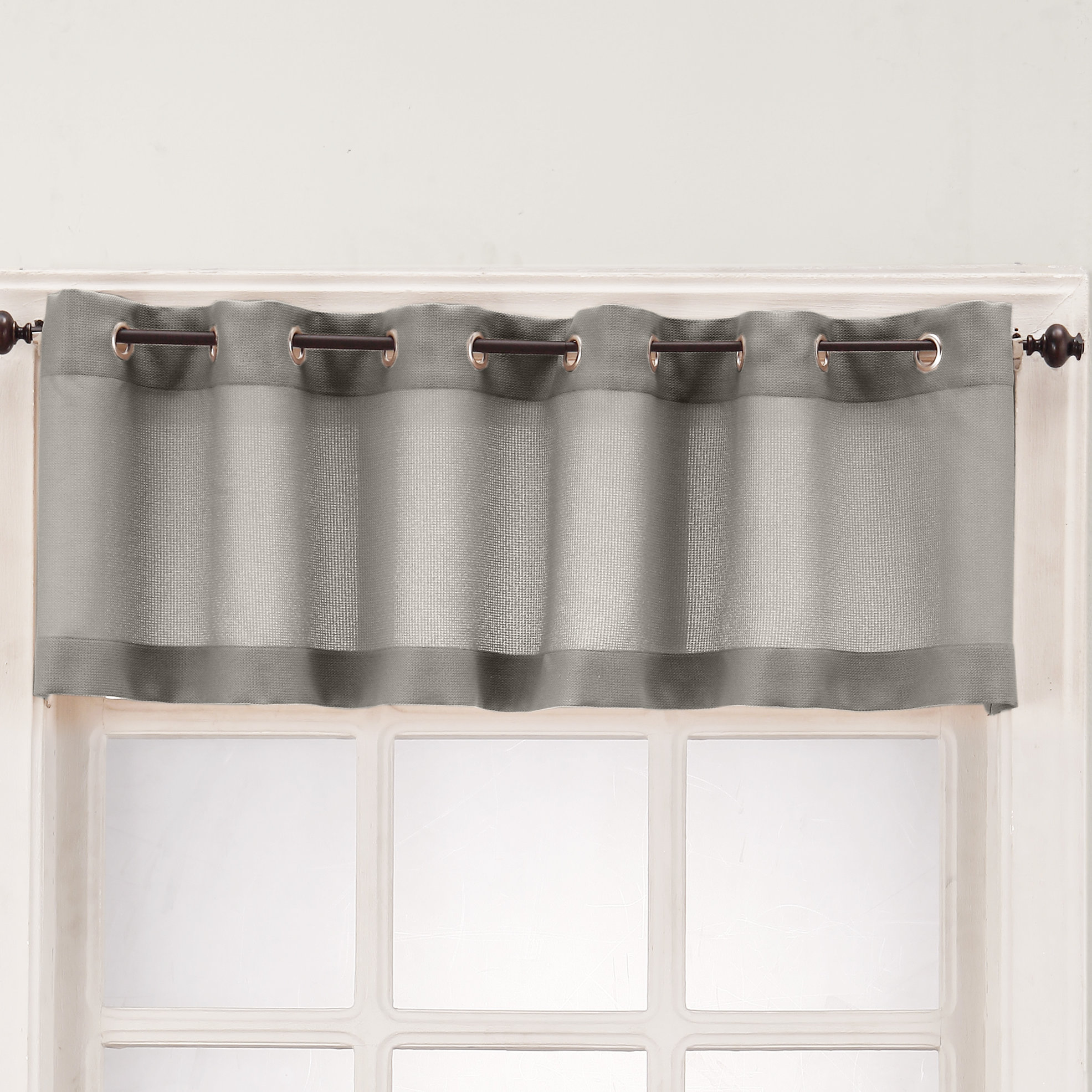 Ebern Designs Sauel Textured Semi-Sheer Kitchen Window Valance ...