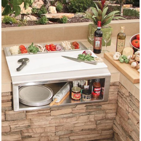 Alfresco 30'' W x 27.25'' D Stainless Steel Pizza Prep Station | Wayfair