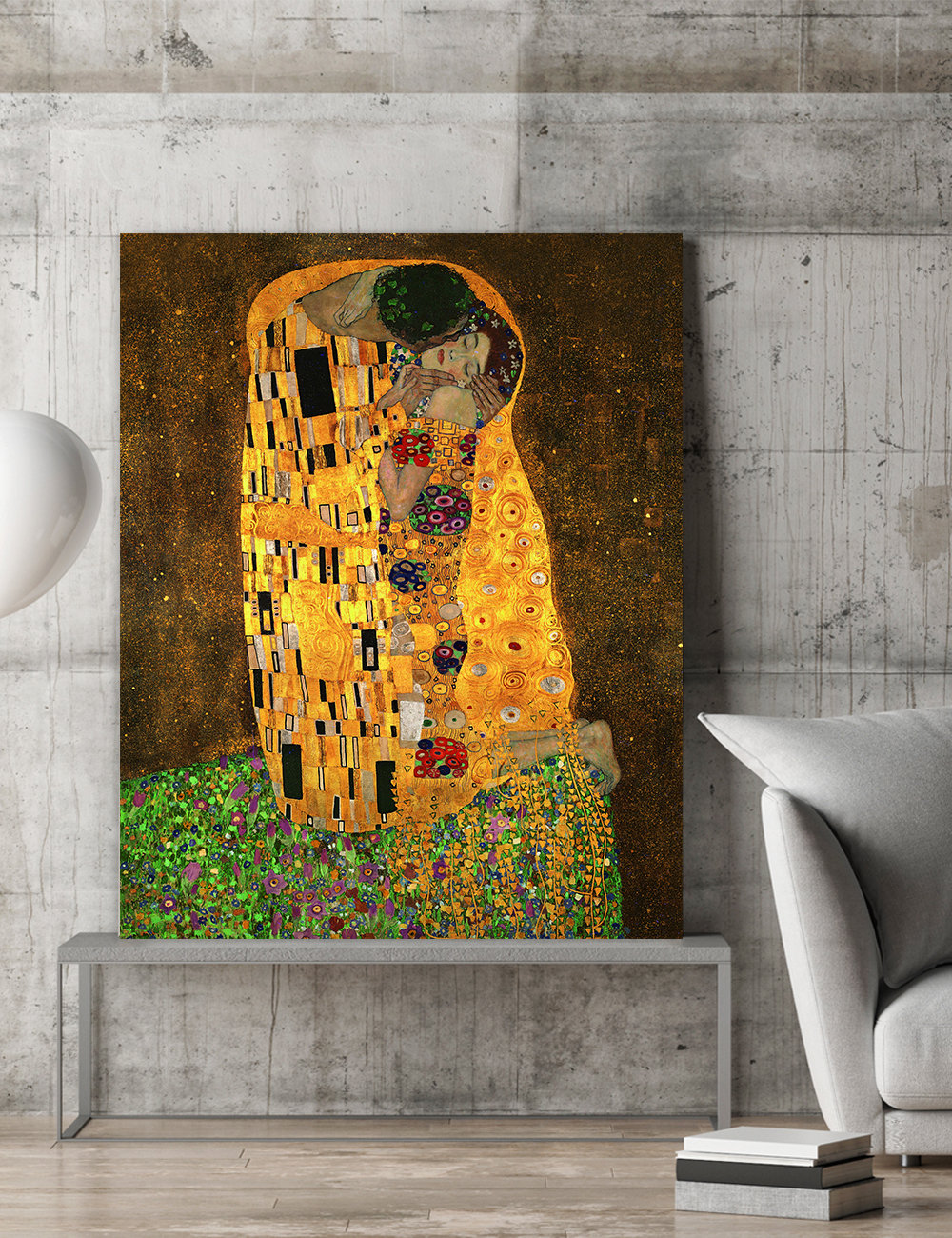 Vault W Artwork The Kiss by Gustav Klimt. Classic Art Reproduction ...