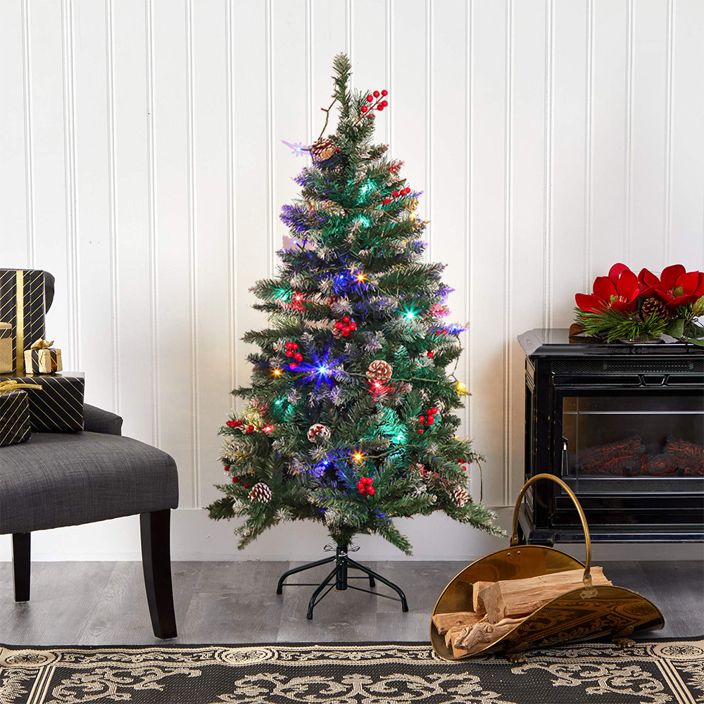 The Holiday Aisle® 4FT Christmas Tree, Xmas Tree with 30 LED & 308 ...