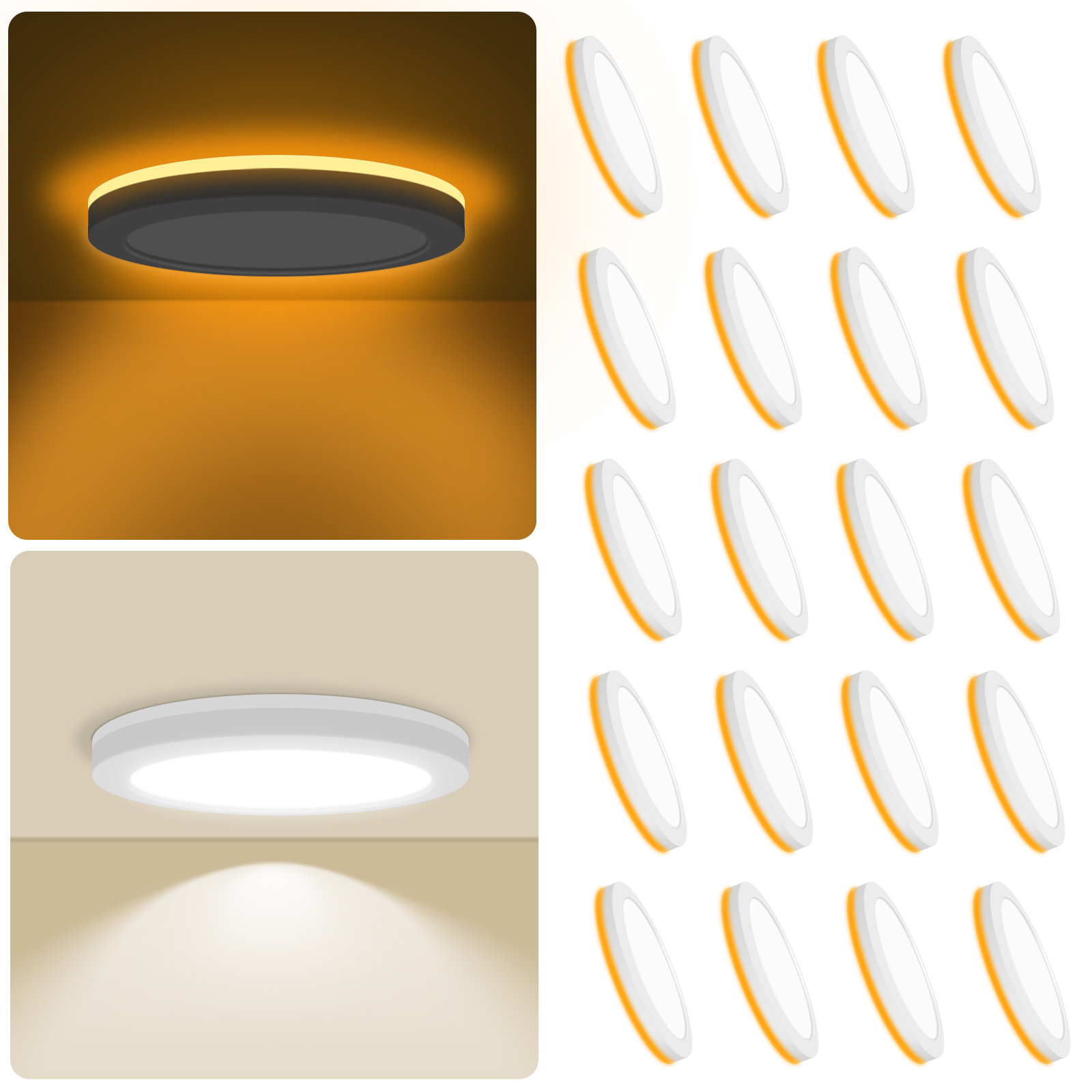 Brayden Studio® Dushane 20PK 7 Inch LED Flush Mount Ceiling Light With ...