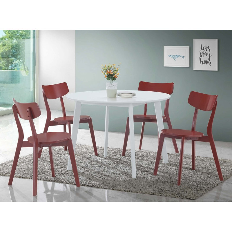 George Oliver Roma Contemporary White Round Dining Table | Wayfair