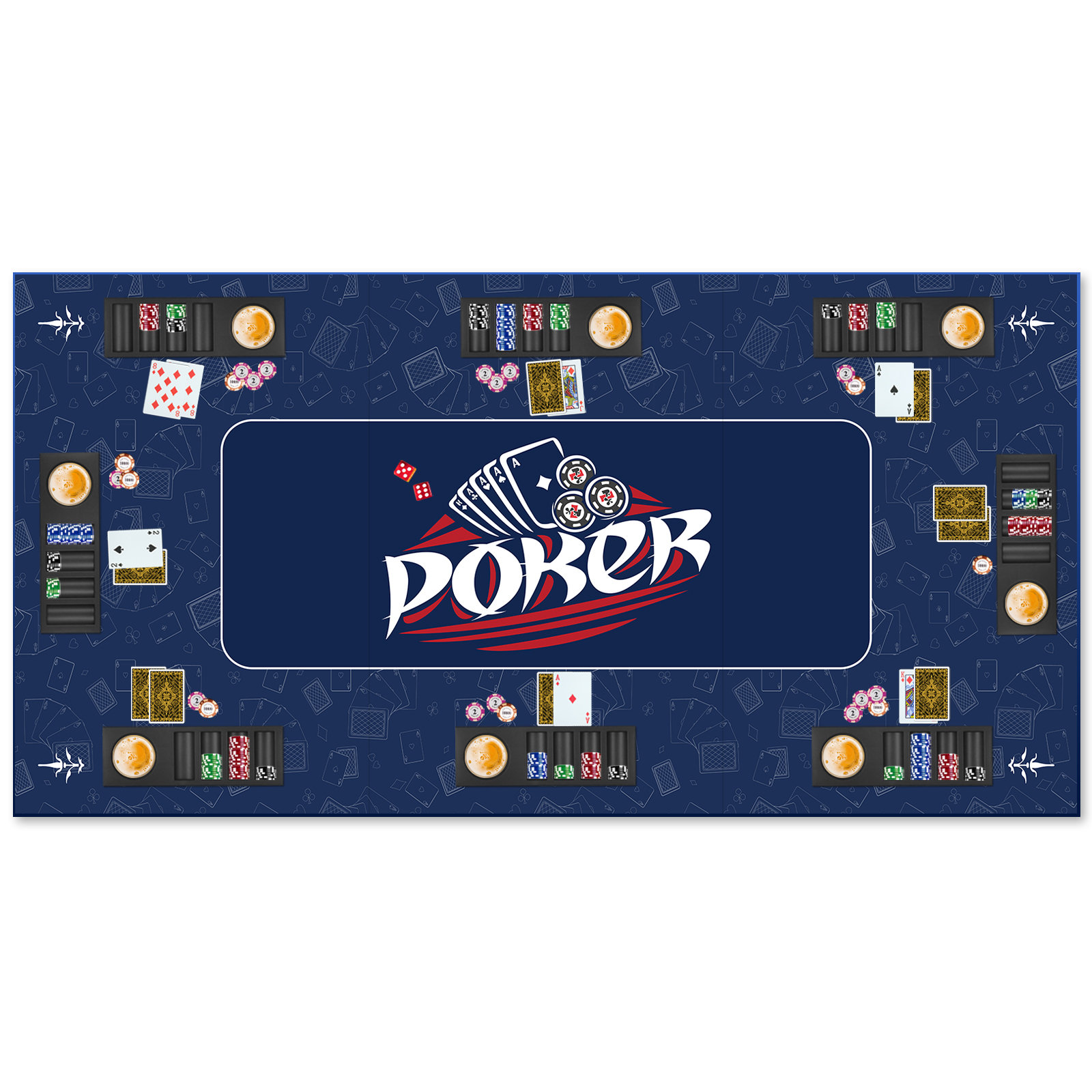 Raychee 72 X 36 Inch Foldable Poker Table Top, 8-player Texas Poker ...