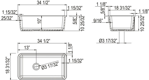 Rohl Allia 34" Fireclay Single Bowl Undermount Kitchen Sink & Reviews ...