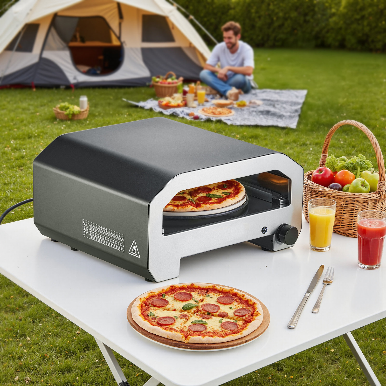 VEVOR Outdoor Pizza Oven, 16 in Propane Gas Pizza Maker, Portable Pizza ...