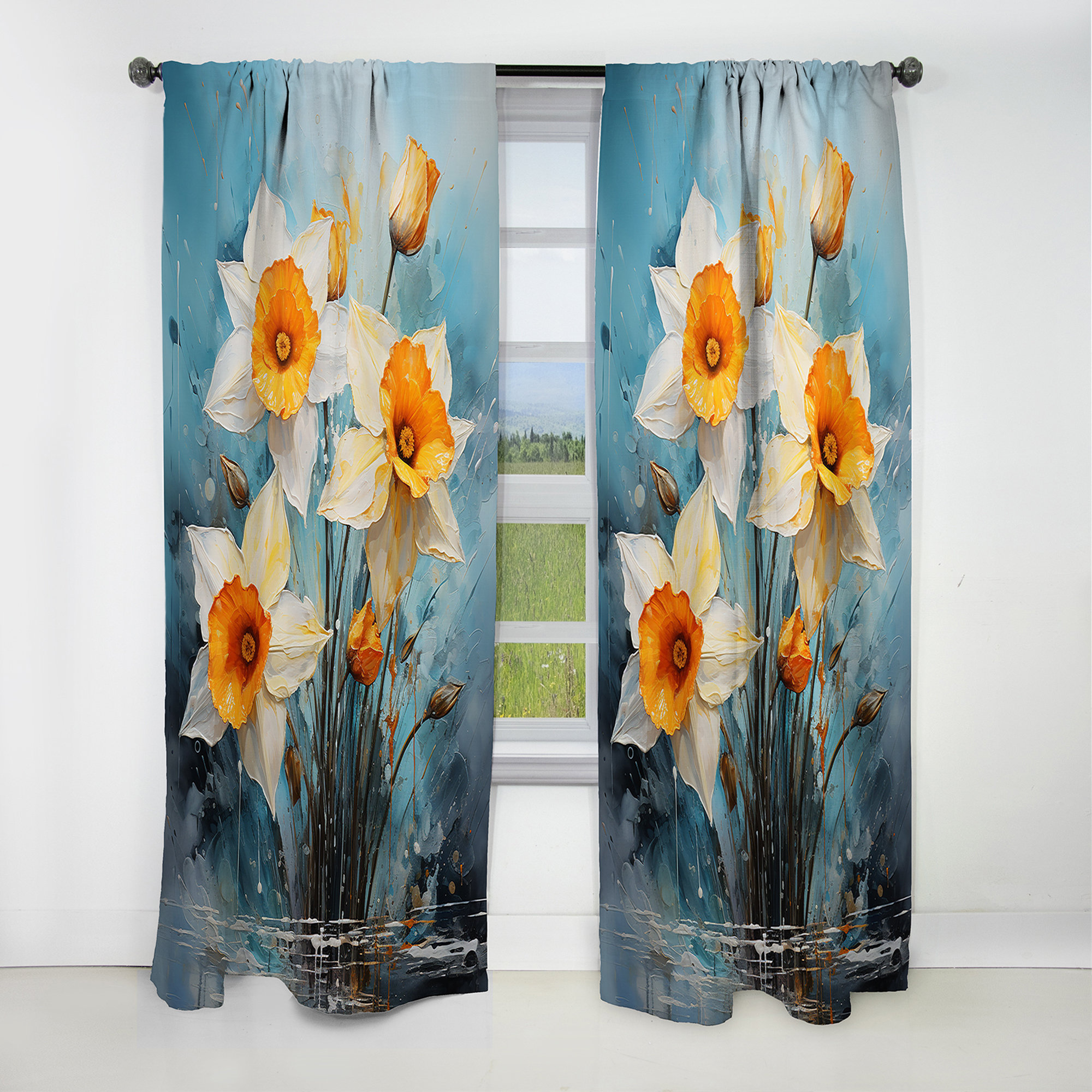 Wildon Home® Daffodil Bloom Sunshine III - Daffodils Curtain - Blackout ...