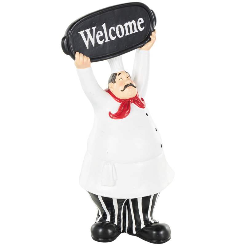 August Grove® Cole And Grey Polystone Kitchen Decorative Figurine Chef ...