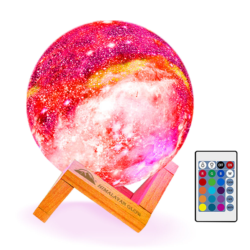 WBM LLC Himalayan Glow 3D galaxy Moon Lamp, 16 Multi-Color LEDs, Unique ...